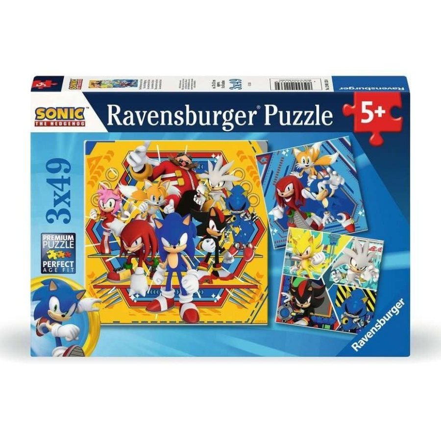 Sonic the Hedgehog 3x49pc Puzzles — Snapdoodle Toys & Games